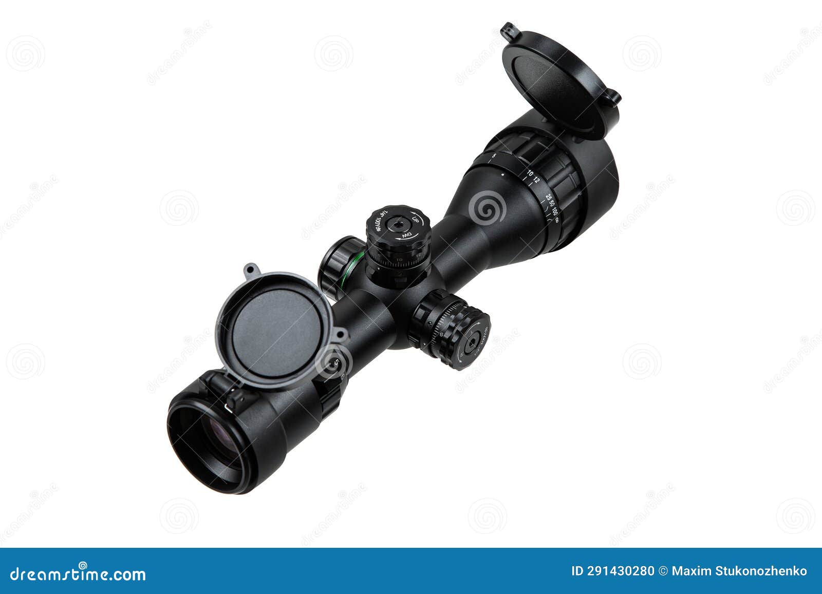 Optical Sniper Scope with Open Protective Covers. Optical Device for ...