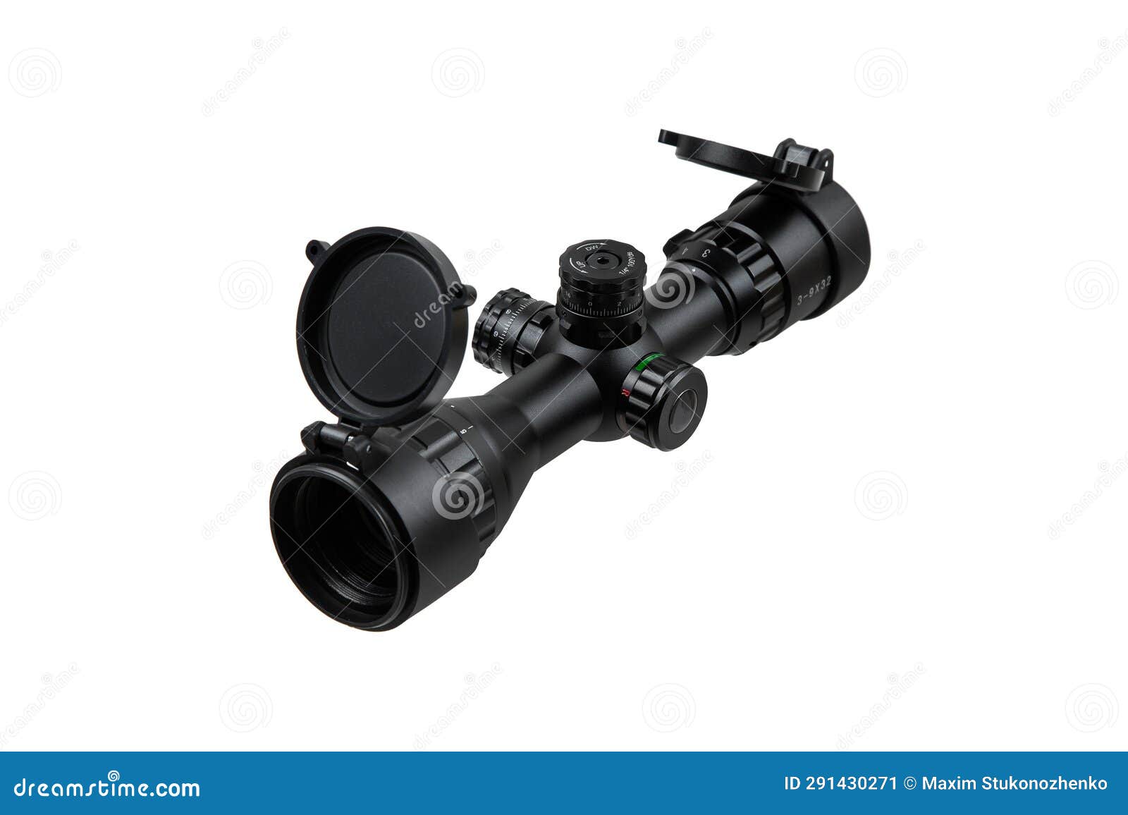 Optical Sniper Scope with Open Protective Covers. Optical Device for ...