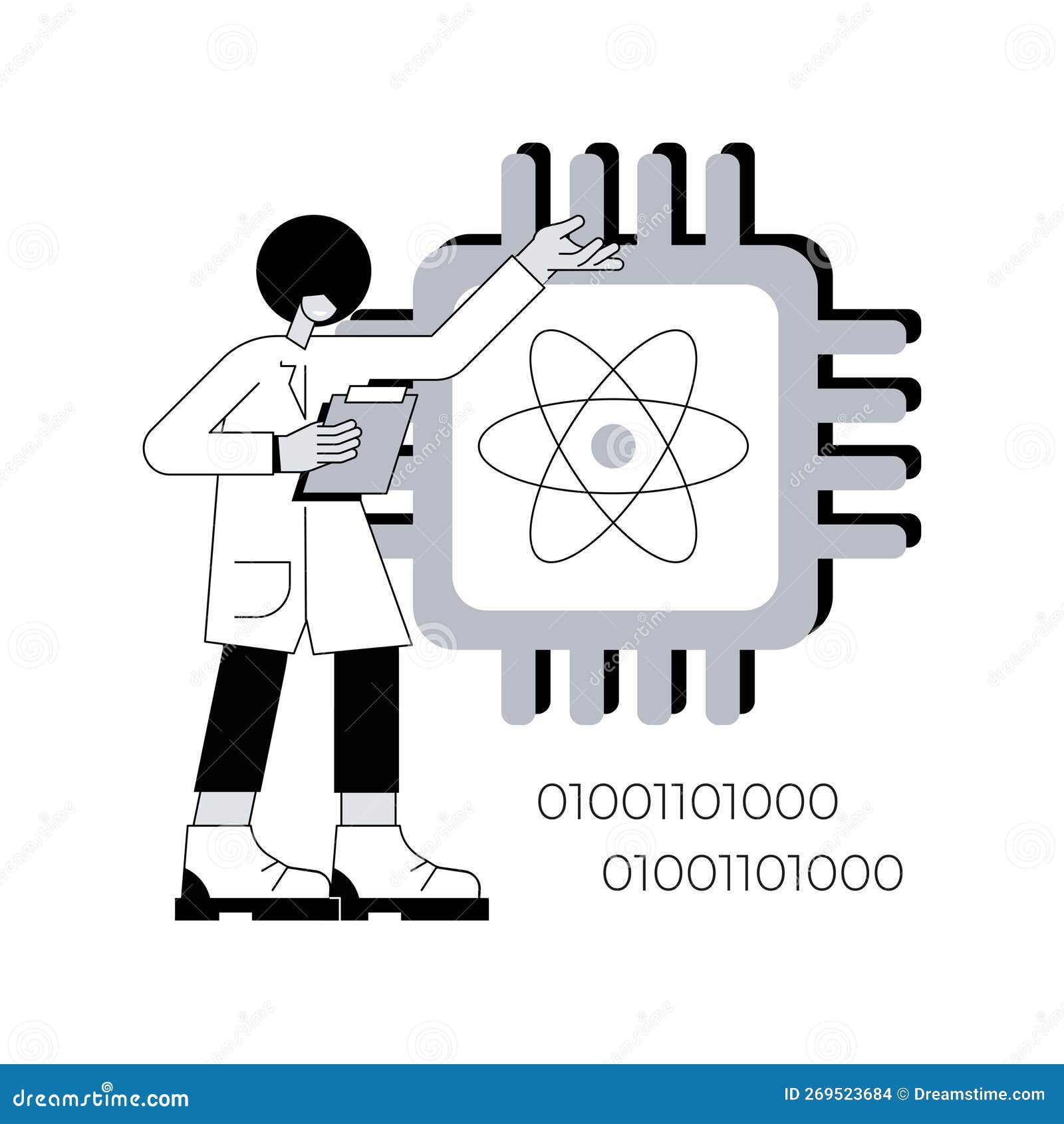 Optical Technology, Photonics Research, Quantum Computing Concept. Tiny ...