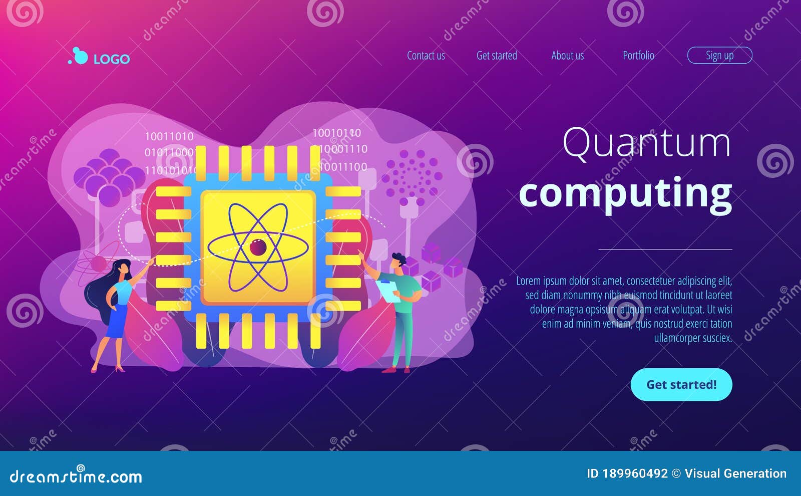 Optical Technology, Photonics Research, Quantum Computing Concept. Tiny ...