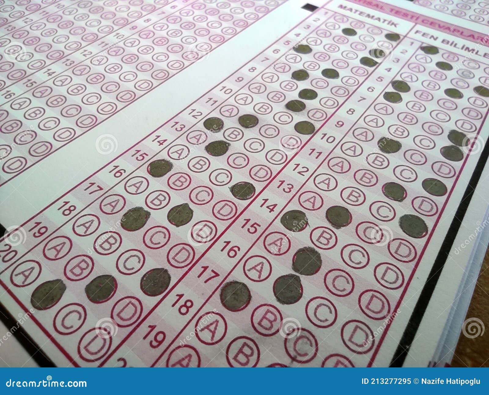 Optical Test Paper with Marking, Optical Paper with a Mark of a Student ...