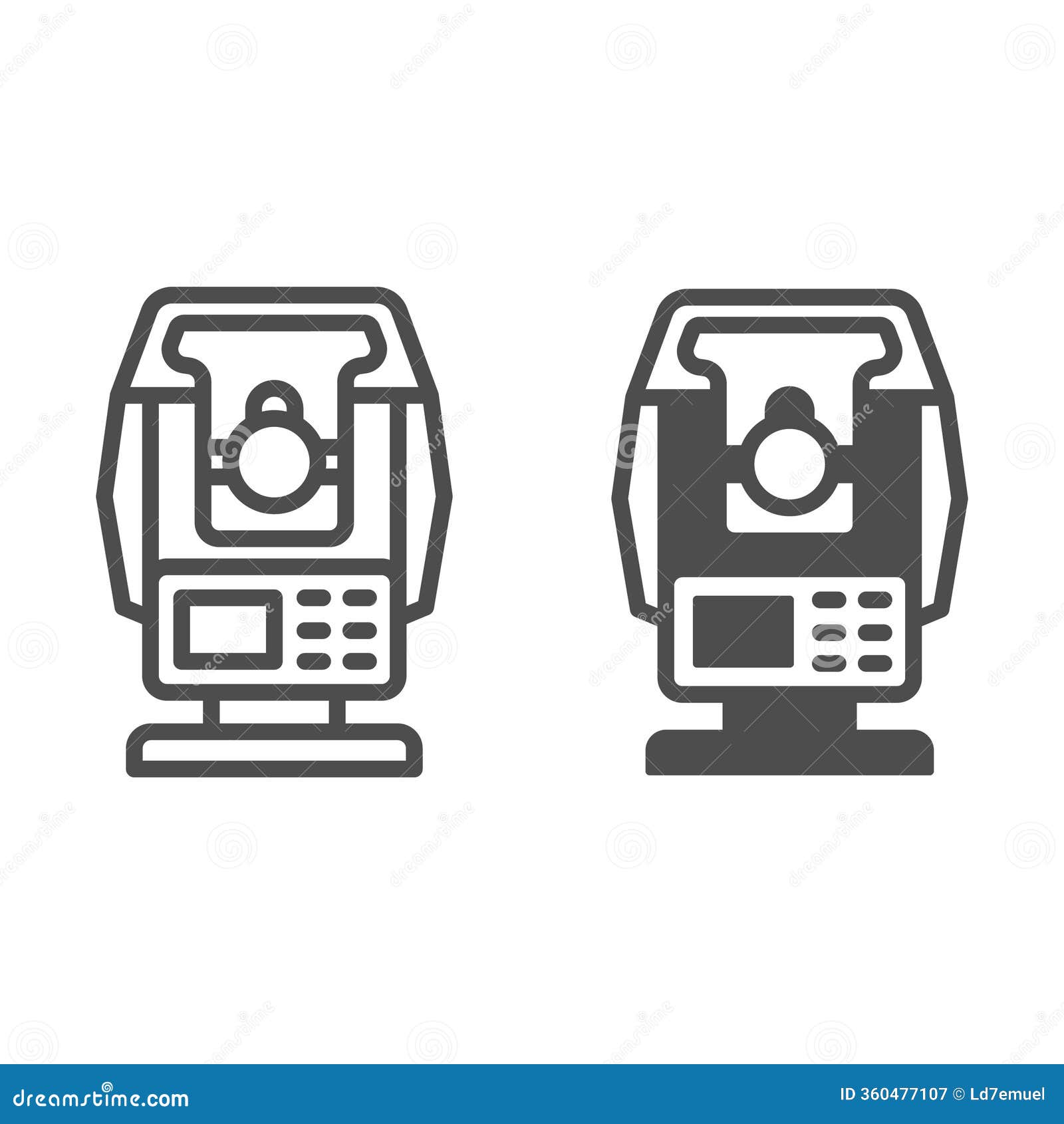 Optical Theodolite Solid Icon, Optical Equipment Concept. Vector ...