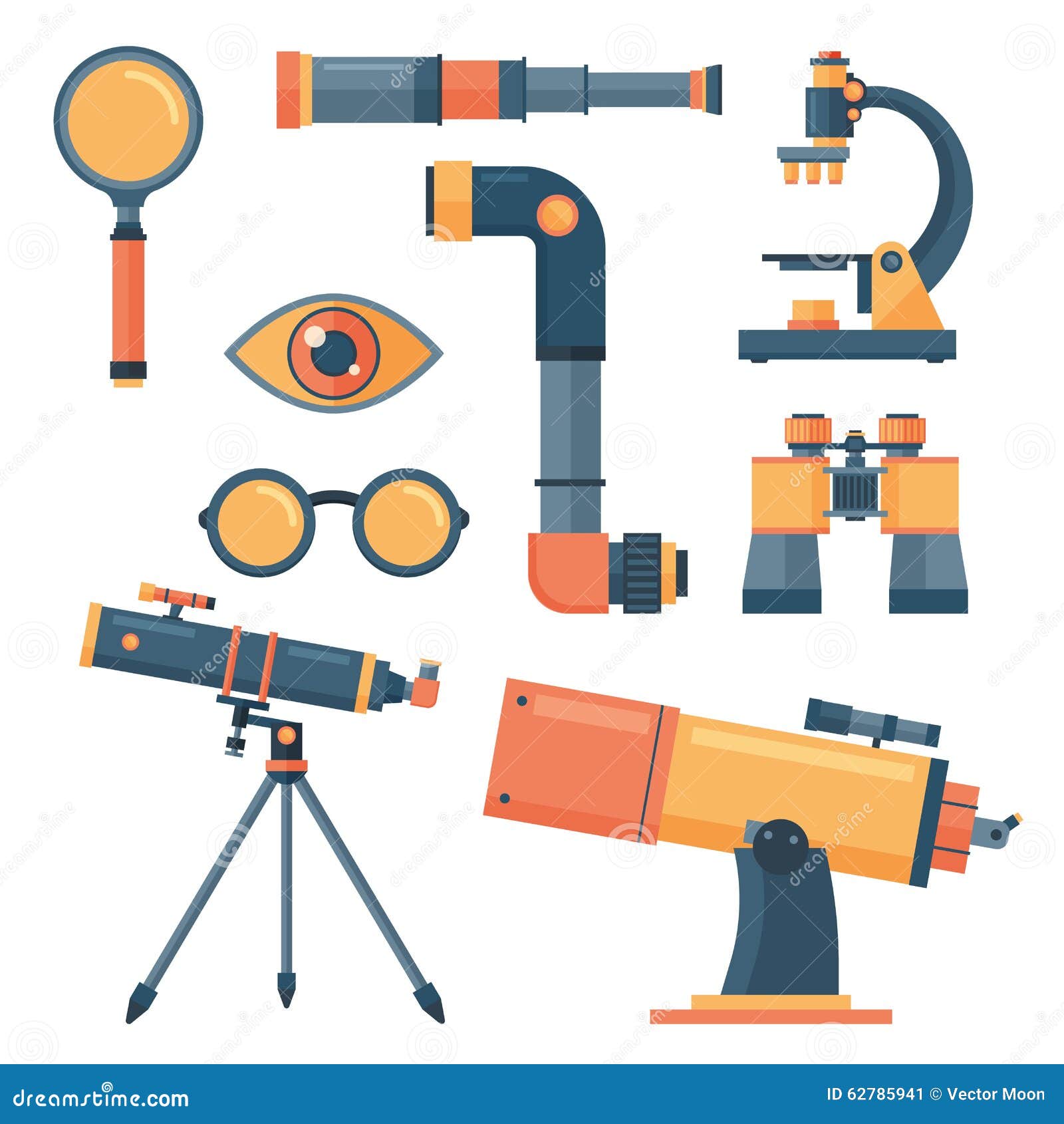 Optical Tools Collection Isolated Stock Vector - Illustration of ...