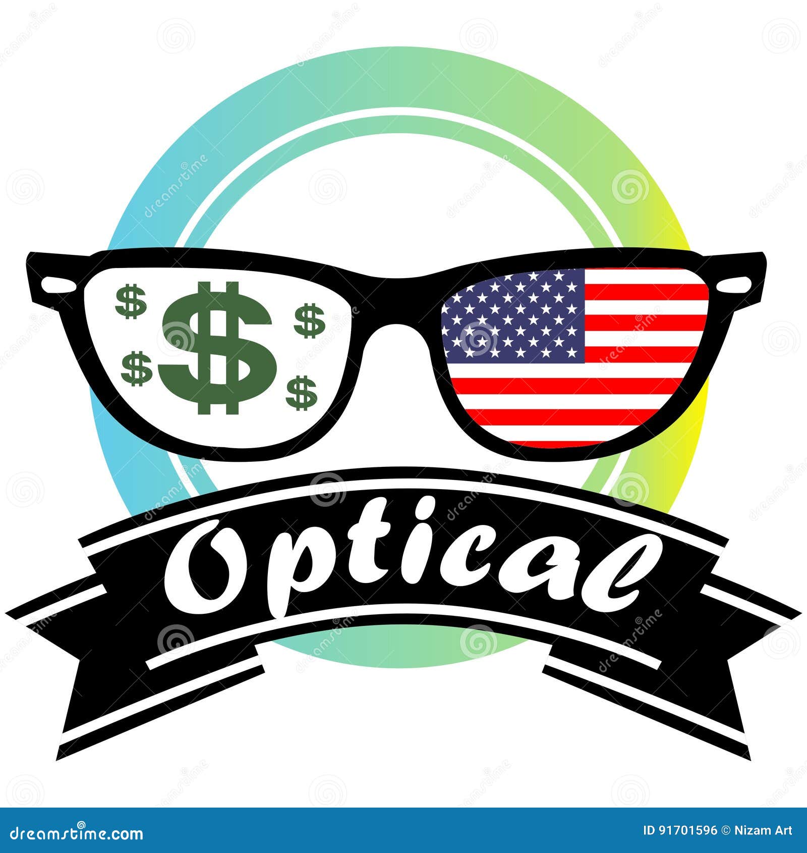 Optical stock vector. Illustration of vector, american - 91701596