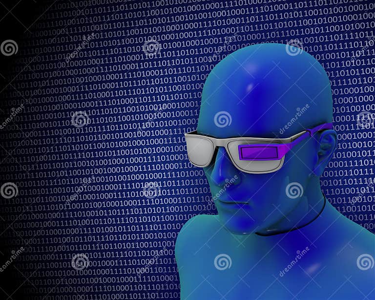 Optical wearable computer stock illustration. Illustration of blue ...