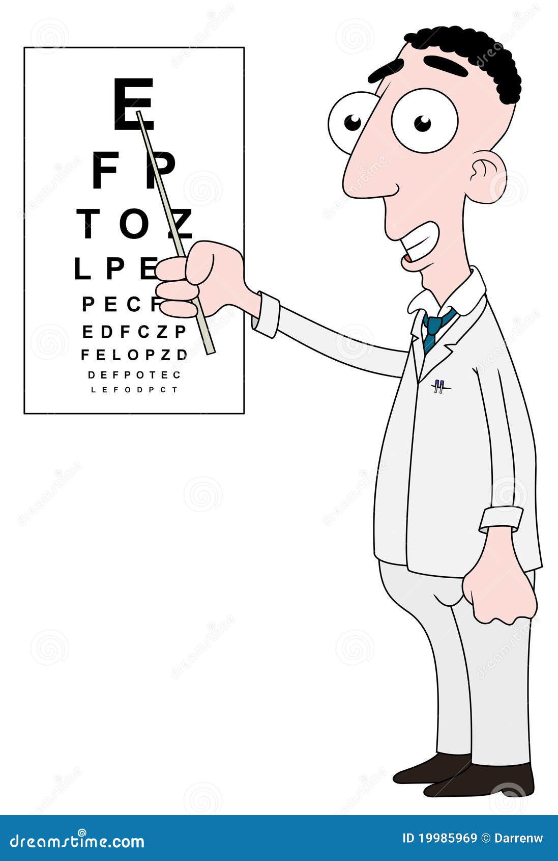 Optician with chart stock illustration. Illustration of examination ...