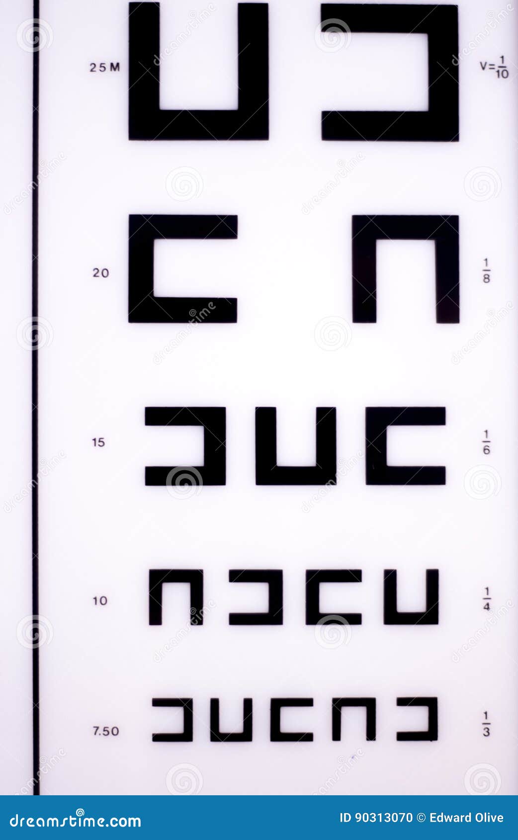 Optician eye test chart stock photo. Image of blind, color - 90313070
