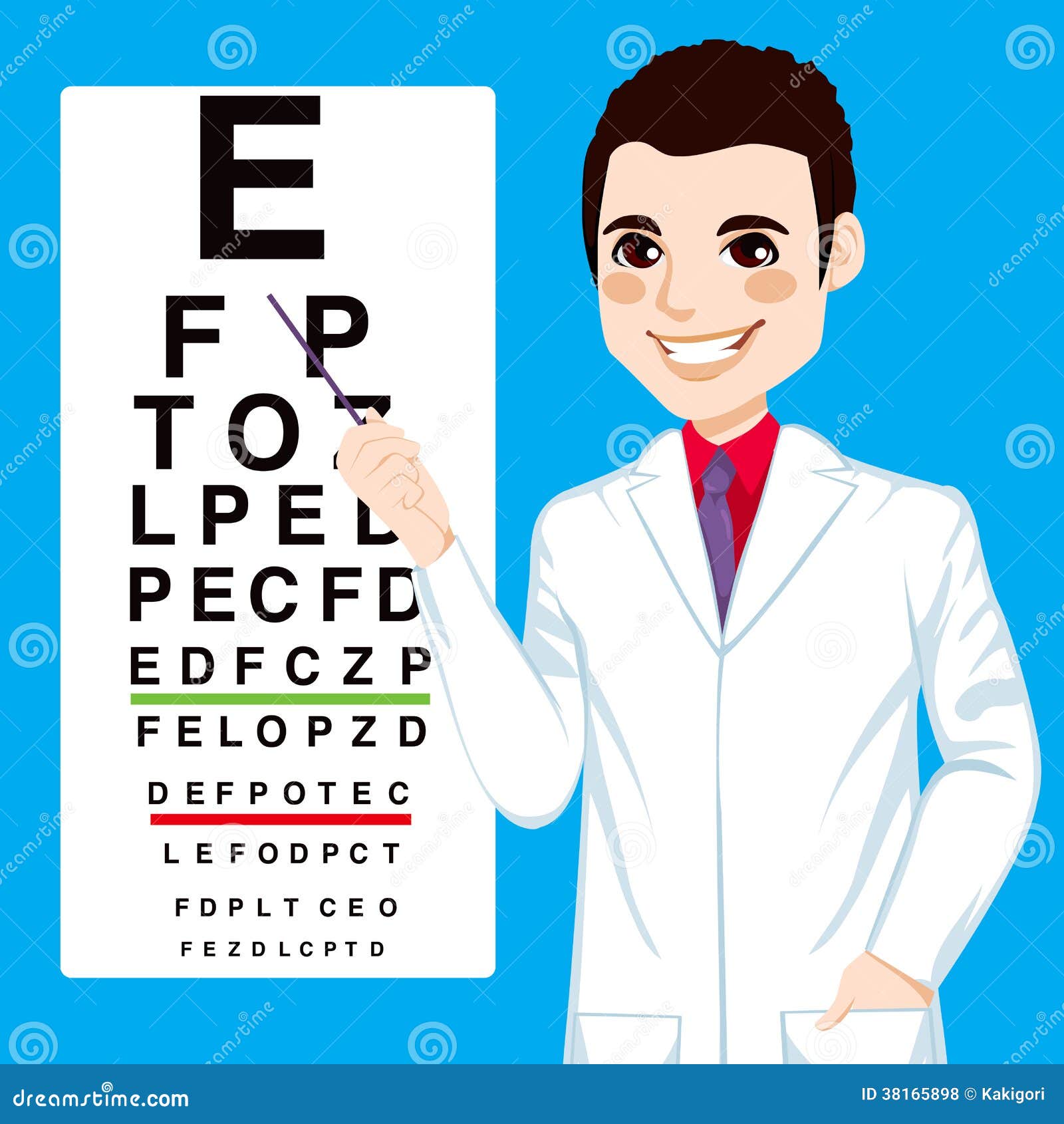 Optician Man Pointing stock vector. Illustration of showing - 38165898