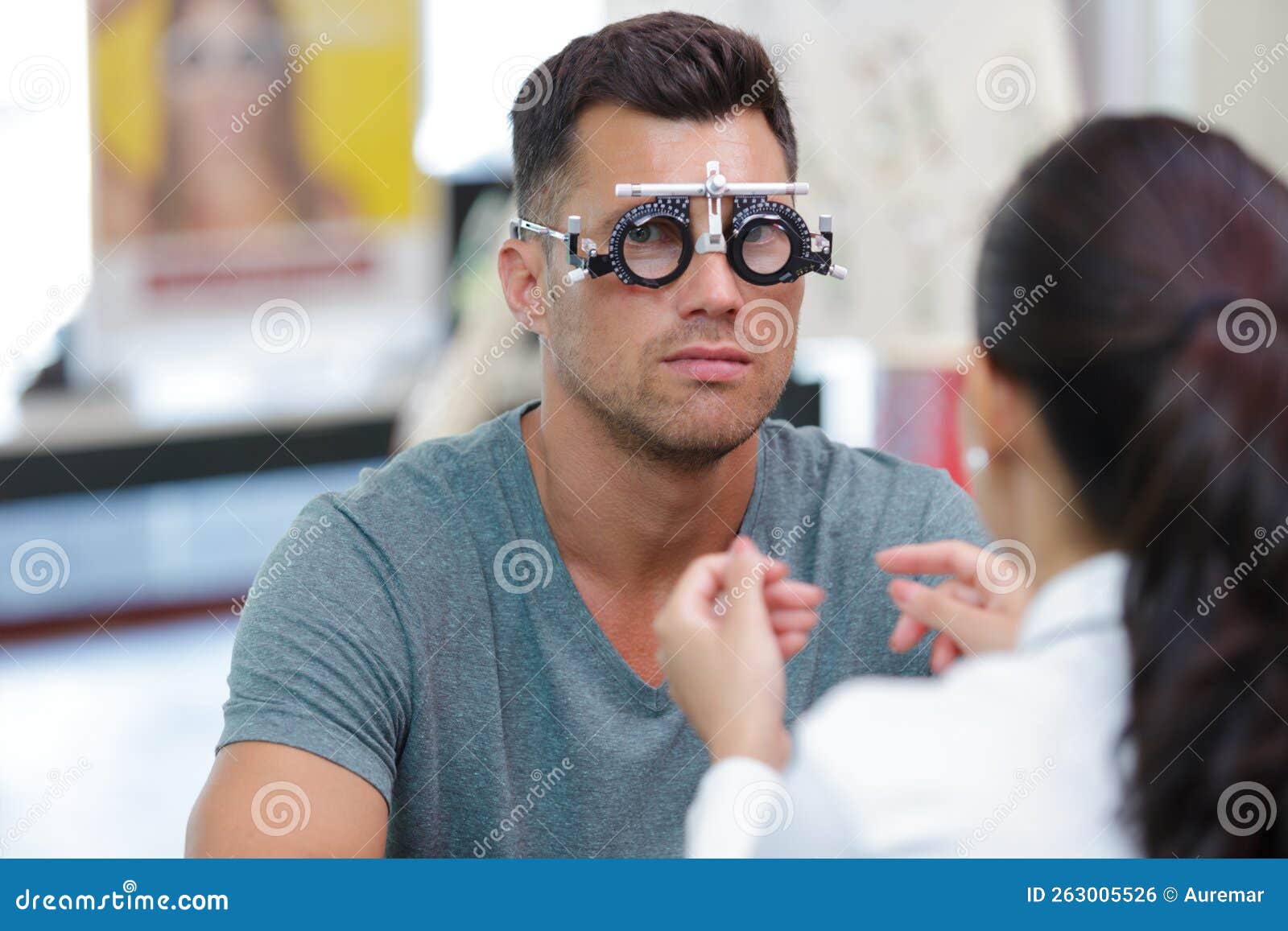 Optician Measuring Pupil Center Client Stock Photo - Image of pressure ...