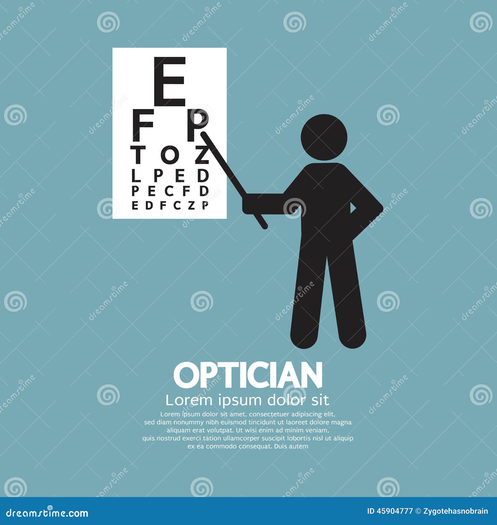 Optician Pointing To Snellen Chart Stock Vector - Illustration of ...