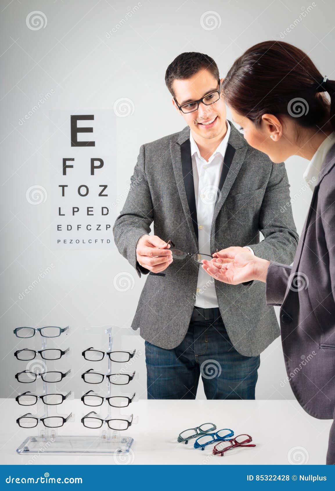 At the Optician stock photo. Image of desk, customer - 85322428