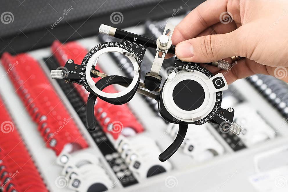 At the Optician - Universal-messbrille Set Stock Image - Image of ...