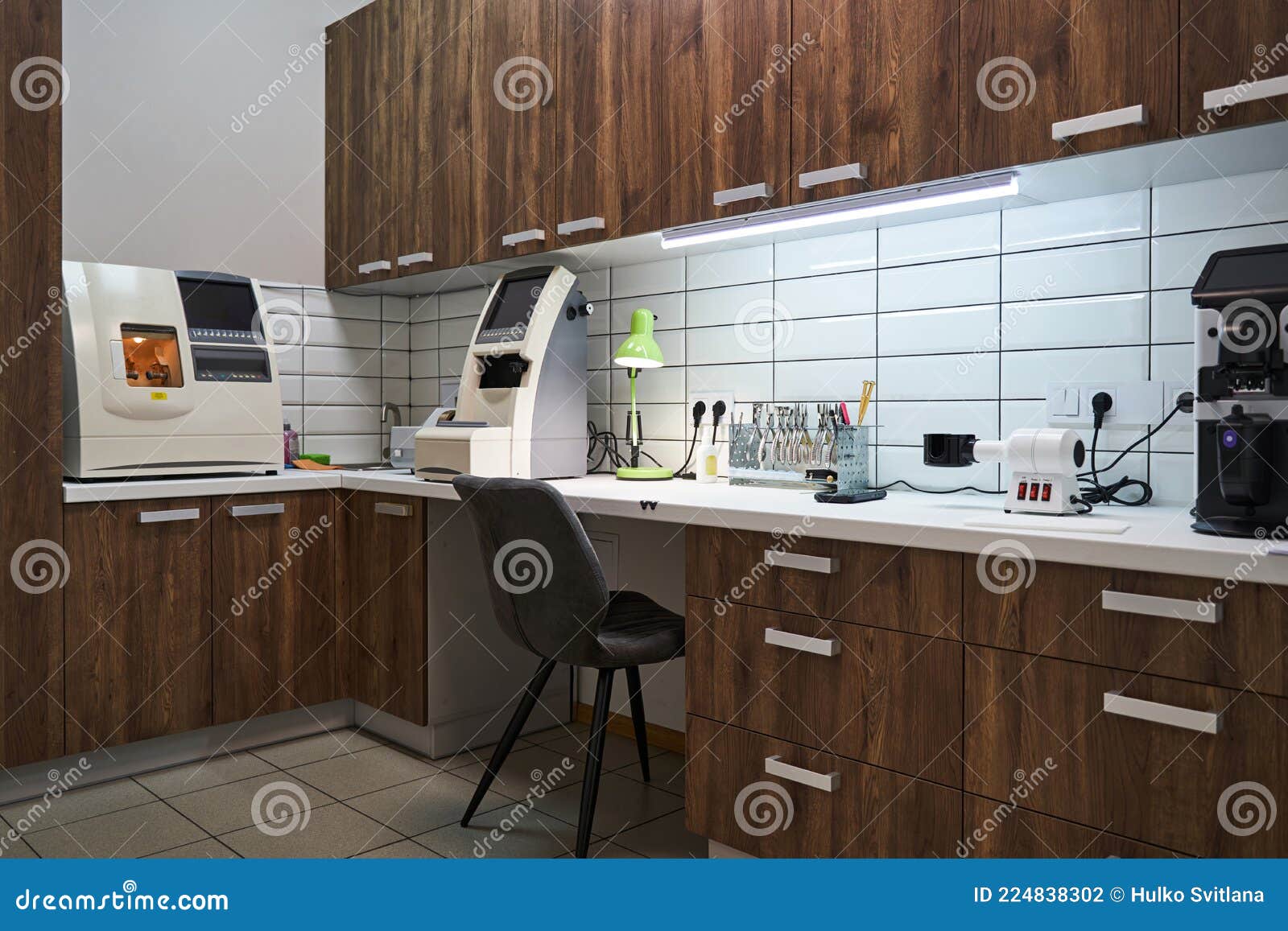 Optician Workplace with Modern Optical Equipment and Tools Stock Photo ...