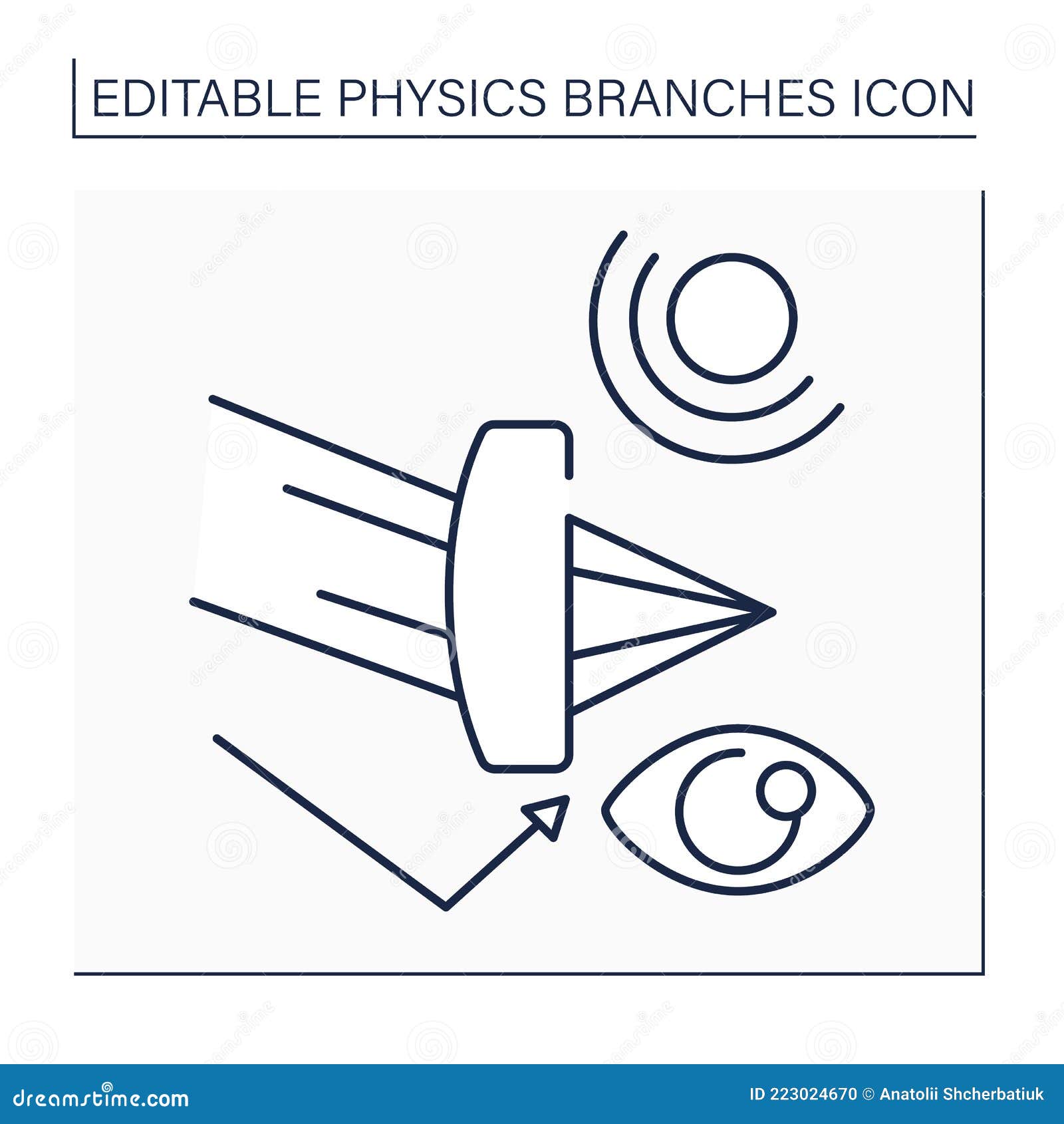Optics line icon stock vector. Illustration of engineering - 223024670