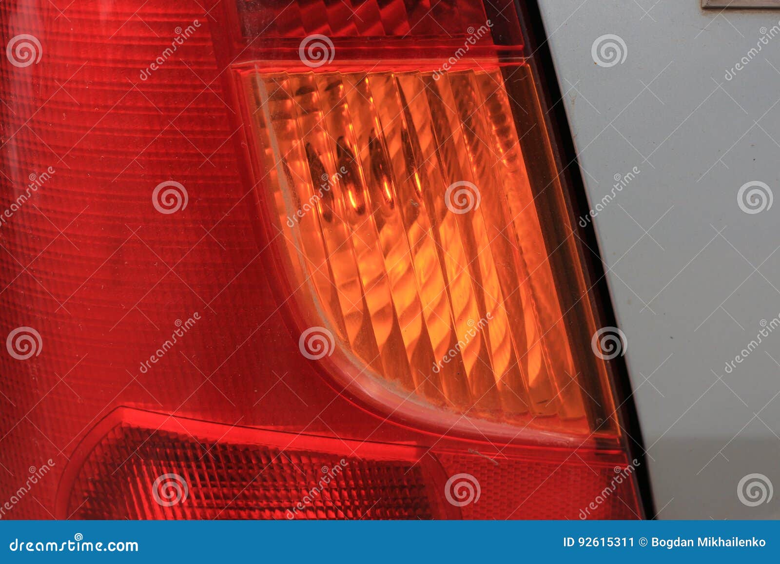 Dimensional Headlights and Taillights of the Car Stock Image - Image of ...