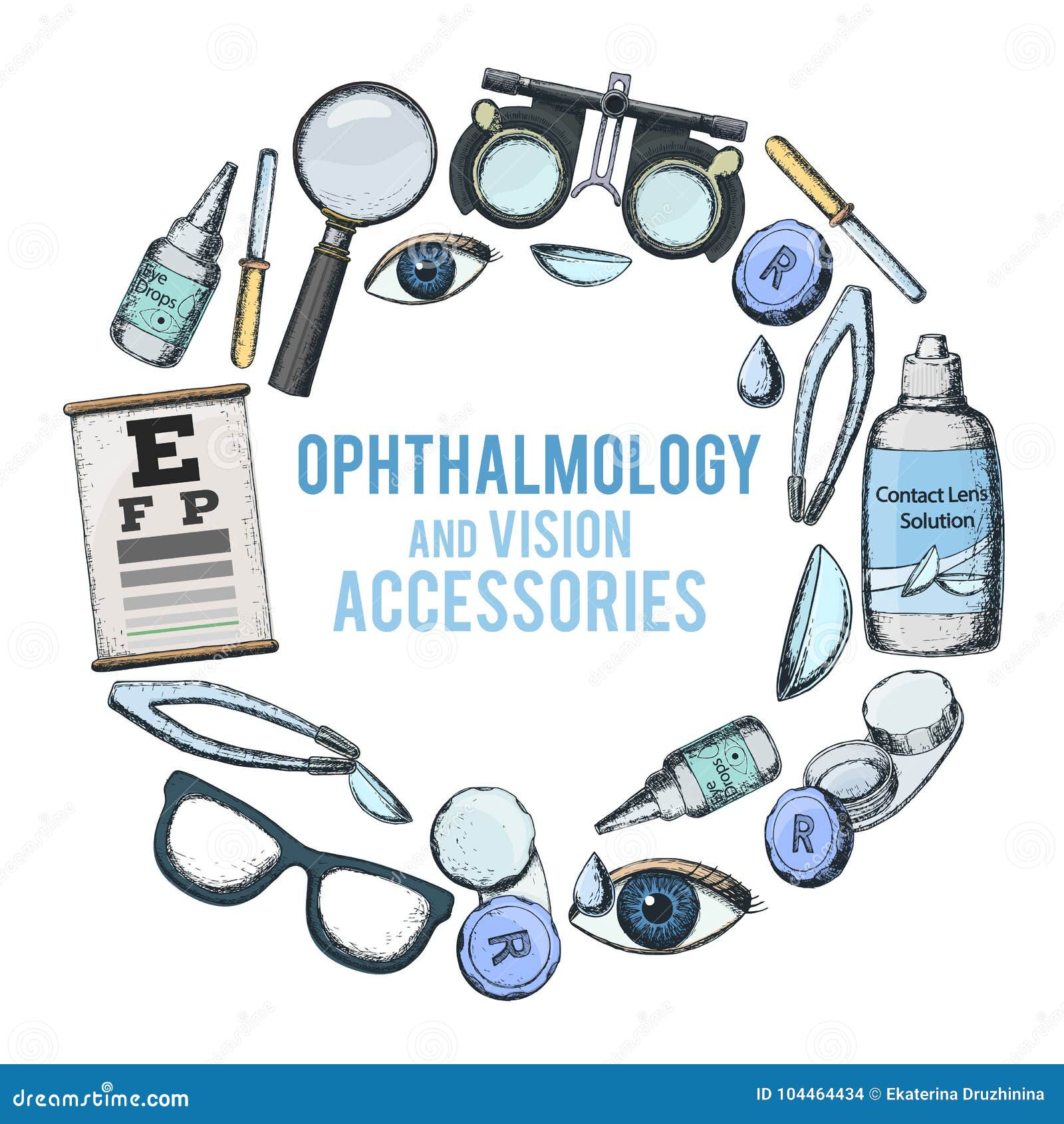 Optics and visual acuity stock vector. Illustration of design - 104464434