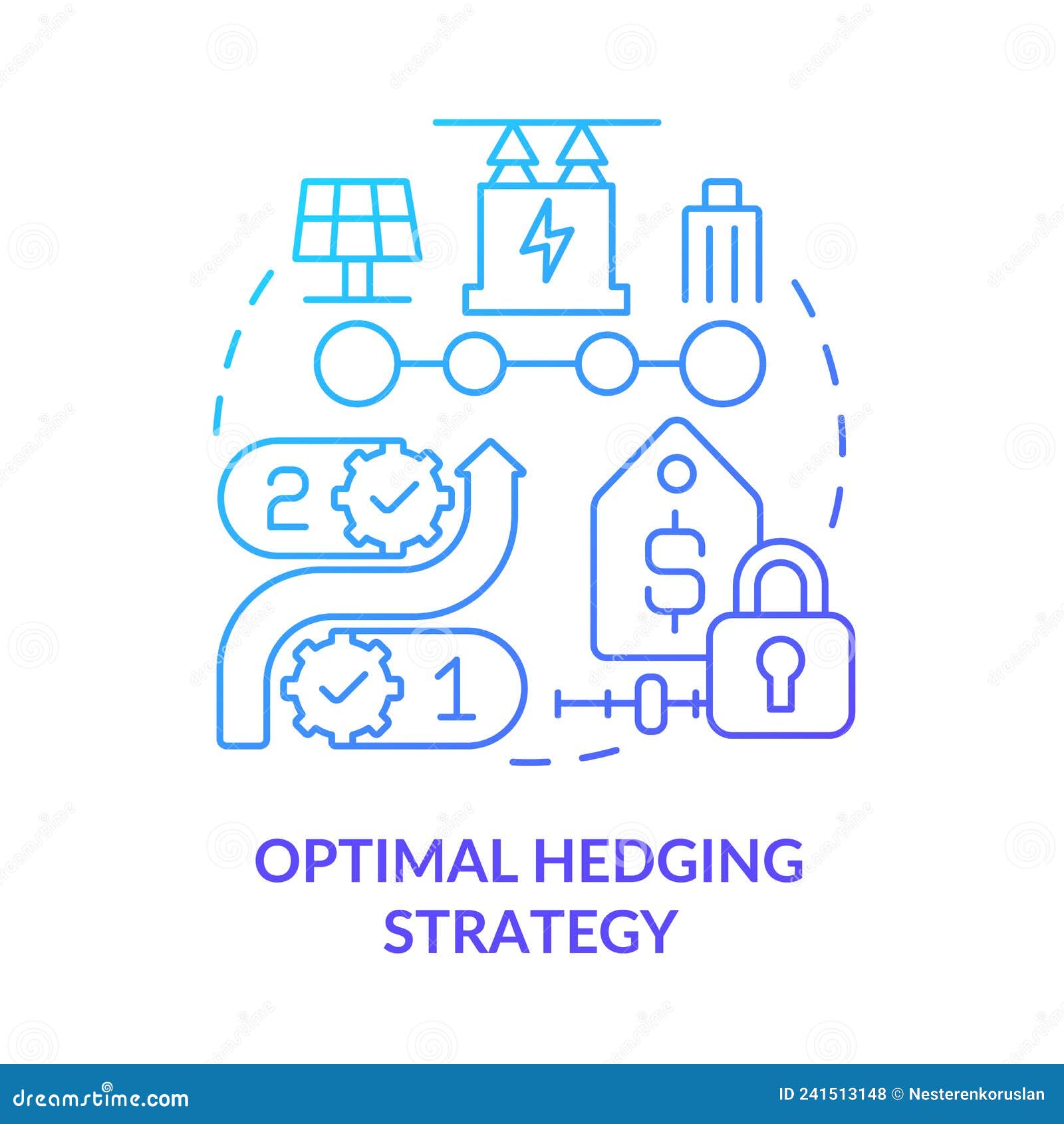 Optimal Hedging Strategy Blue Gradient Concept Icon Stock Vector ...