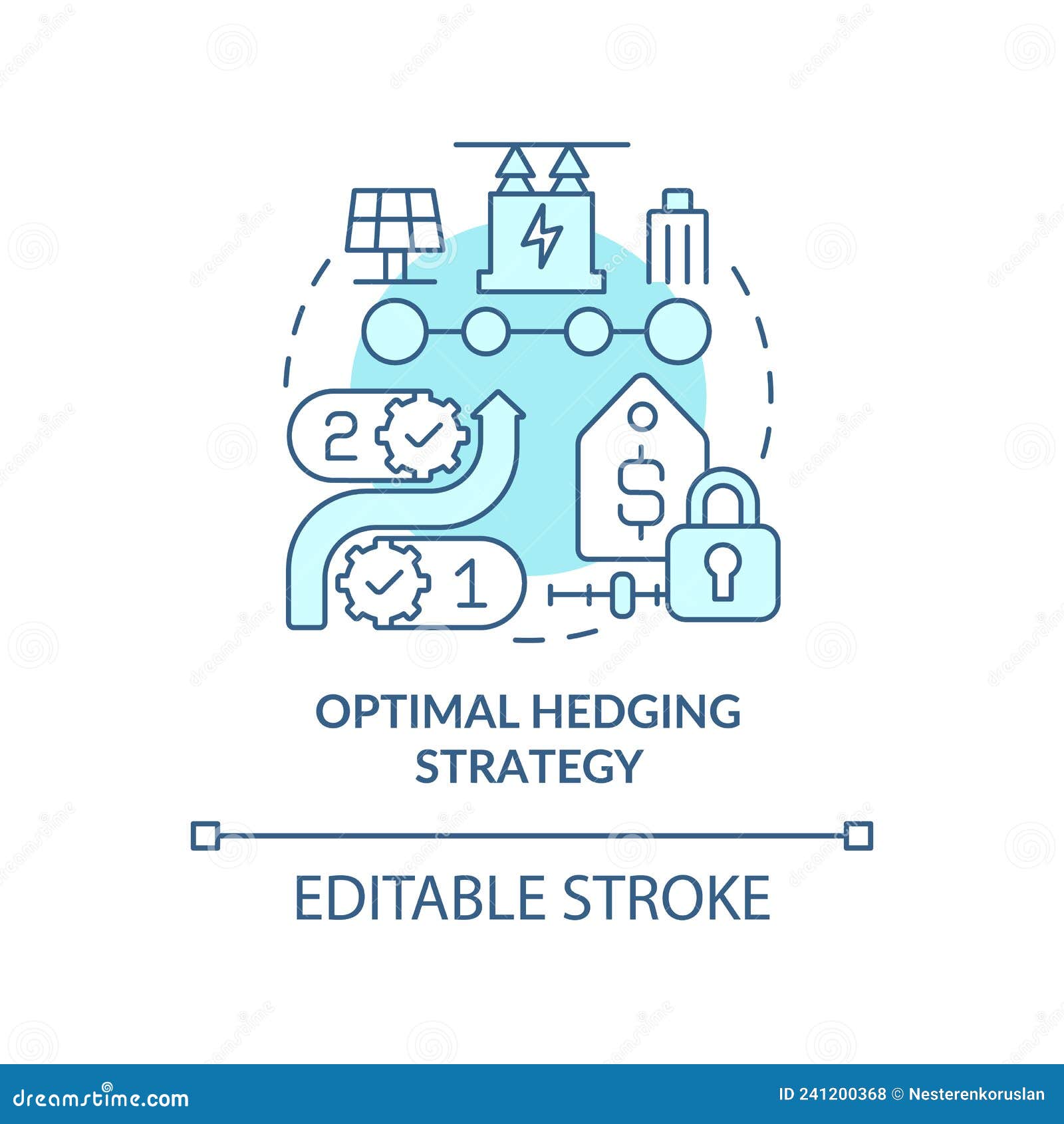 Optimal Hedging Strategy Turquoise Concept Icon Stock Vector ...