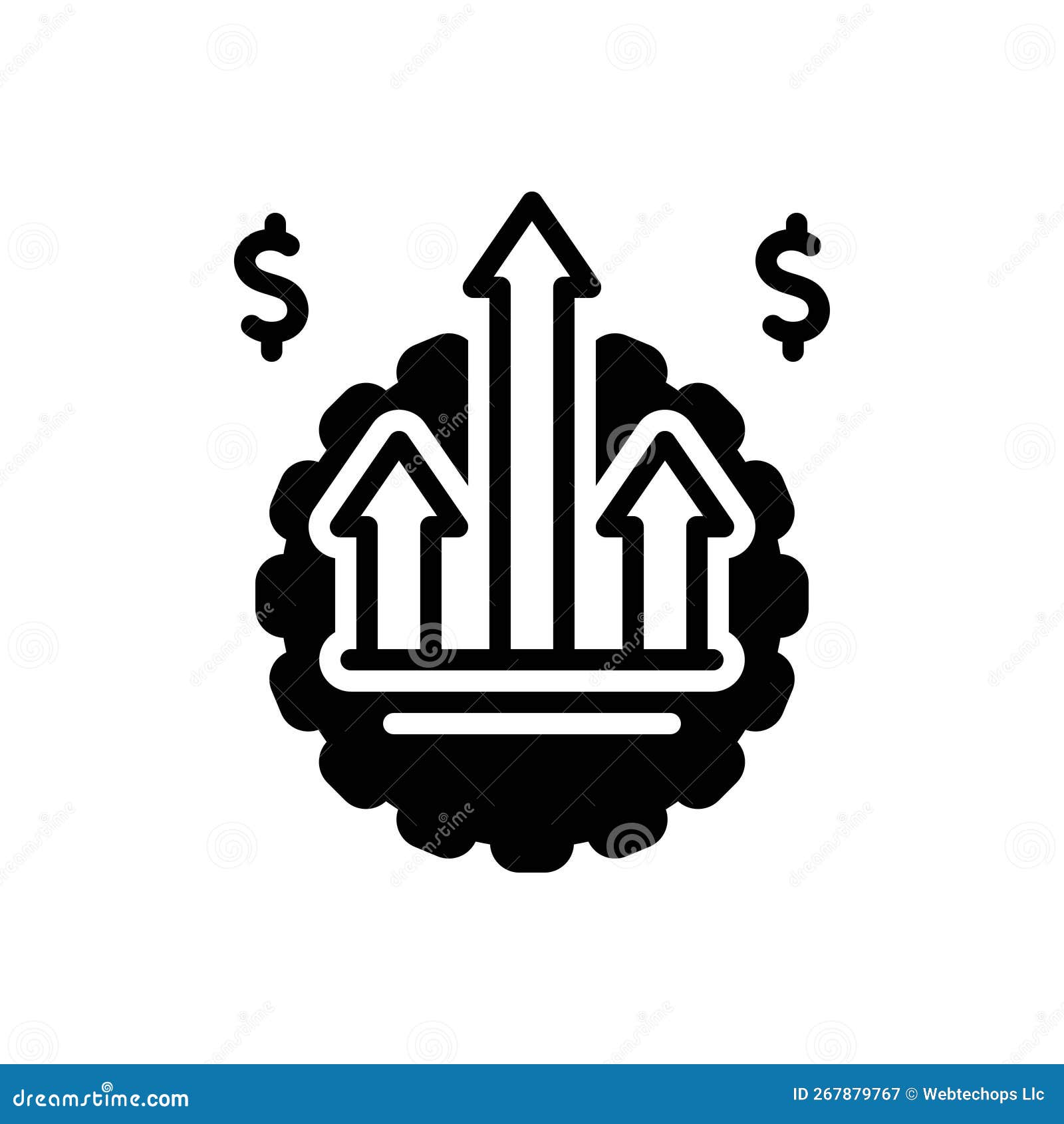 Black Solid Icon for Optimal, Arrow and Optimization Stock Illustration ...