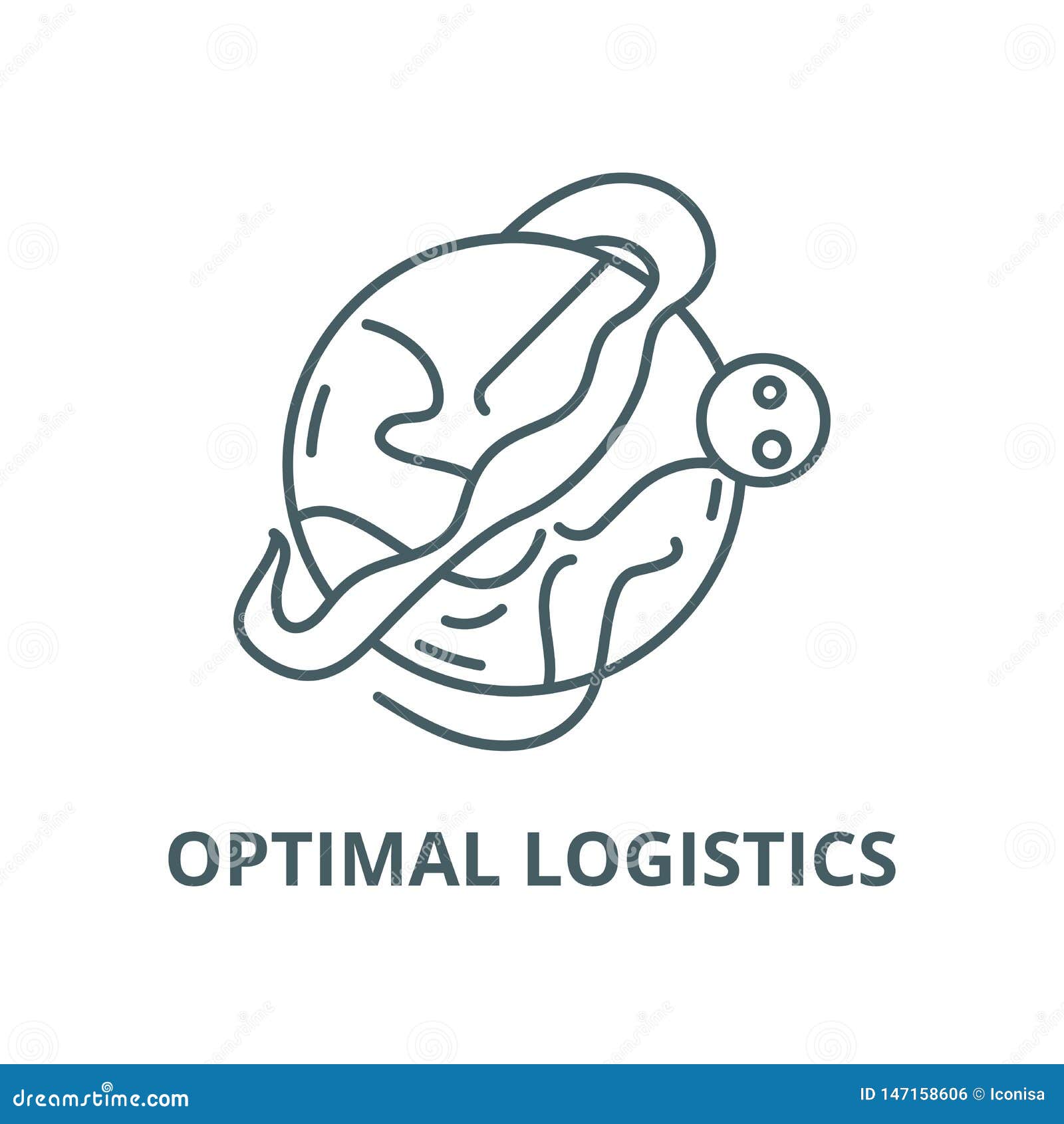 Optimal Logistics Vector Line Icon, Linear Concept, Outline Sign ...
