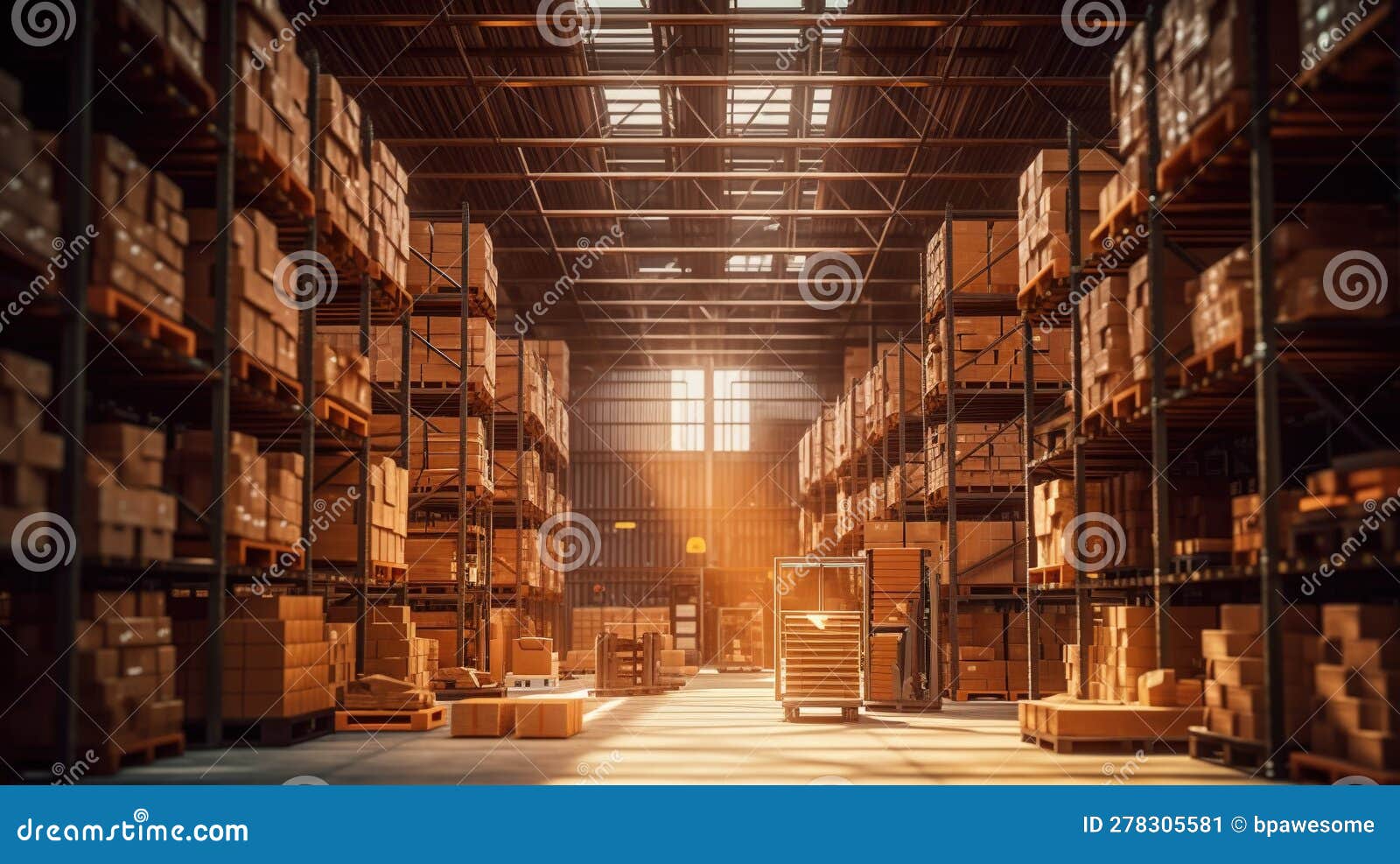 Optimal Warehouse Management, a Modern, Clean Space with Organized ...