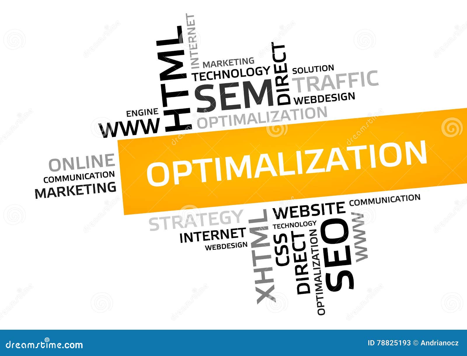 OPTIMALIZATION Word Cloud, Tag Cloud, Vector Graphic Stock Illustration ...