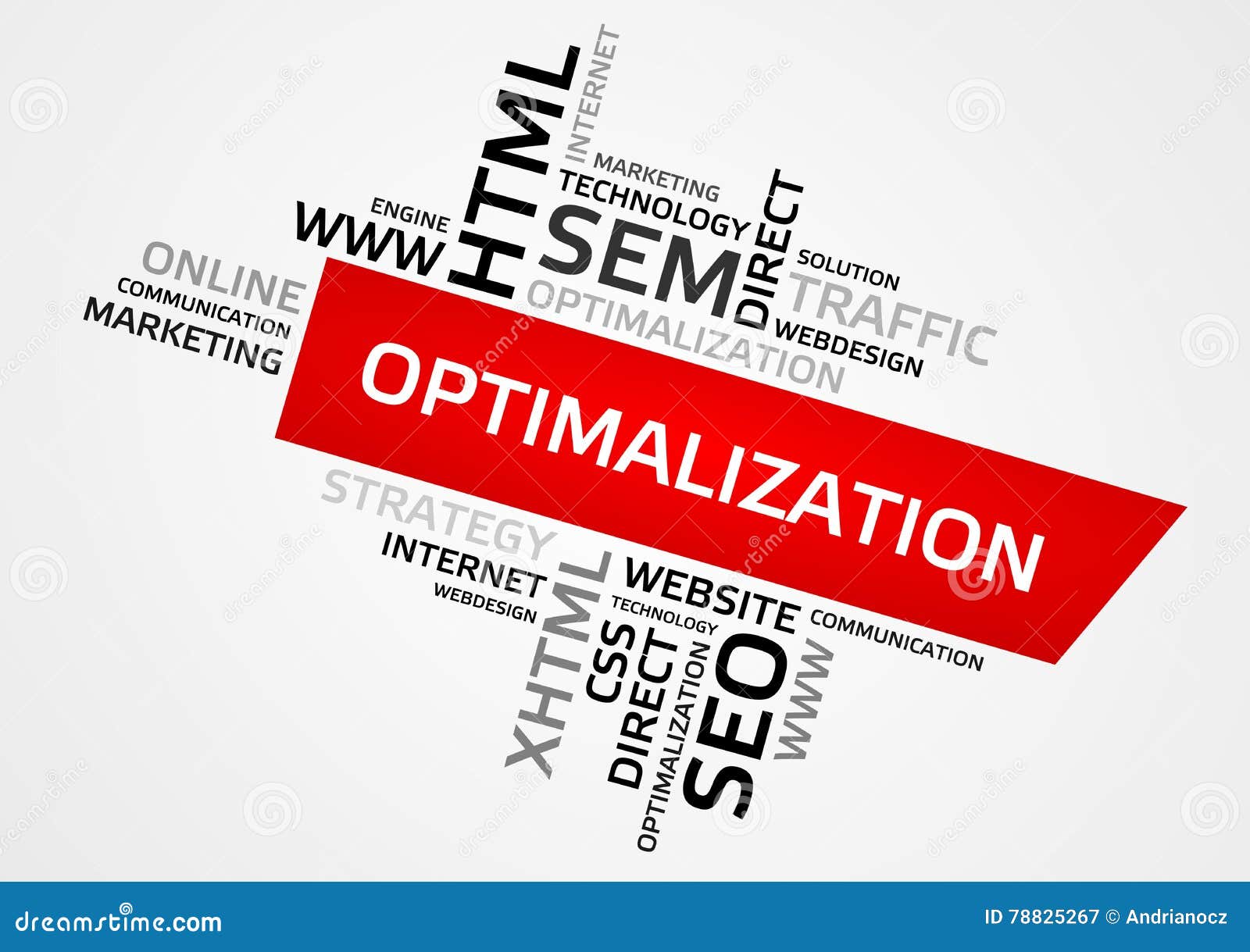 OPTIMALIZATION Word Cloud, Tag Cloud, Vector Graphics Stock ...