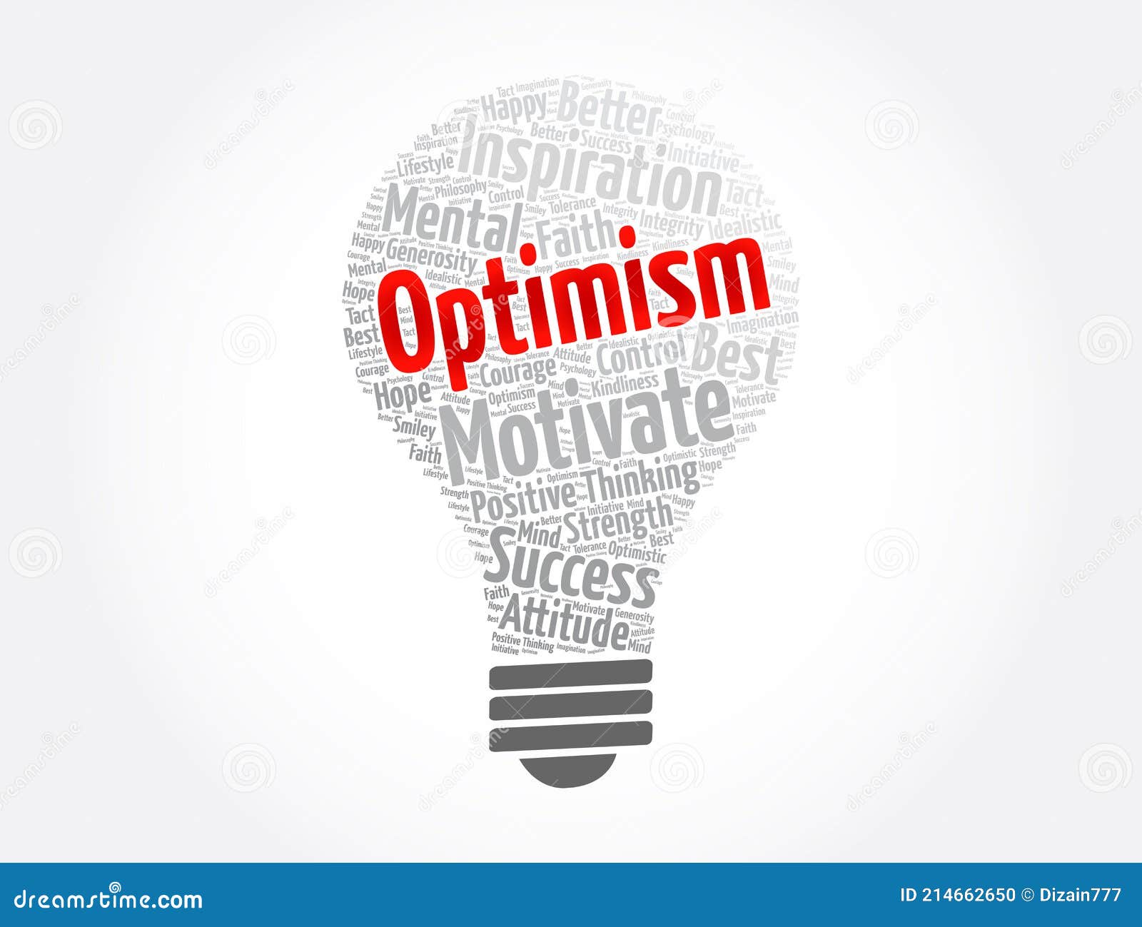 Optimism Bulb Word Cloud Collage, Concept Background Stock Illustration ...