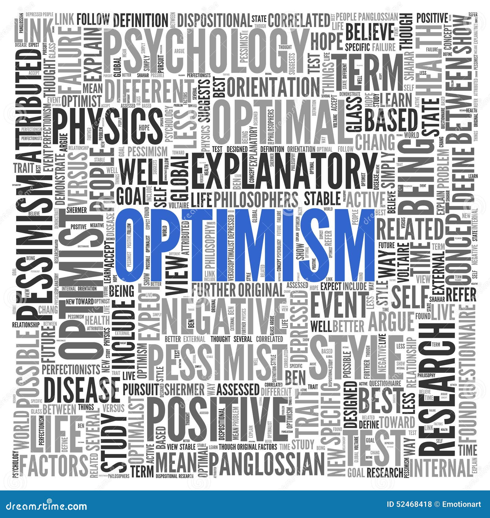 OPTIMISM Concept Word Tag Cloud Design Stock Illustration ...
