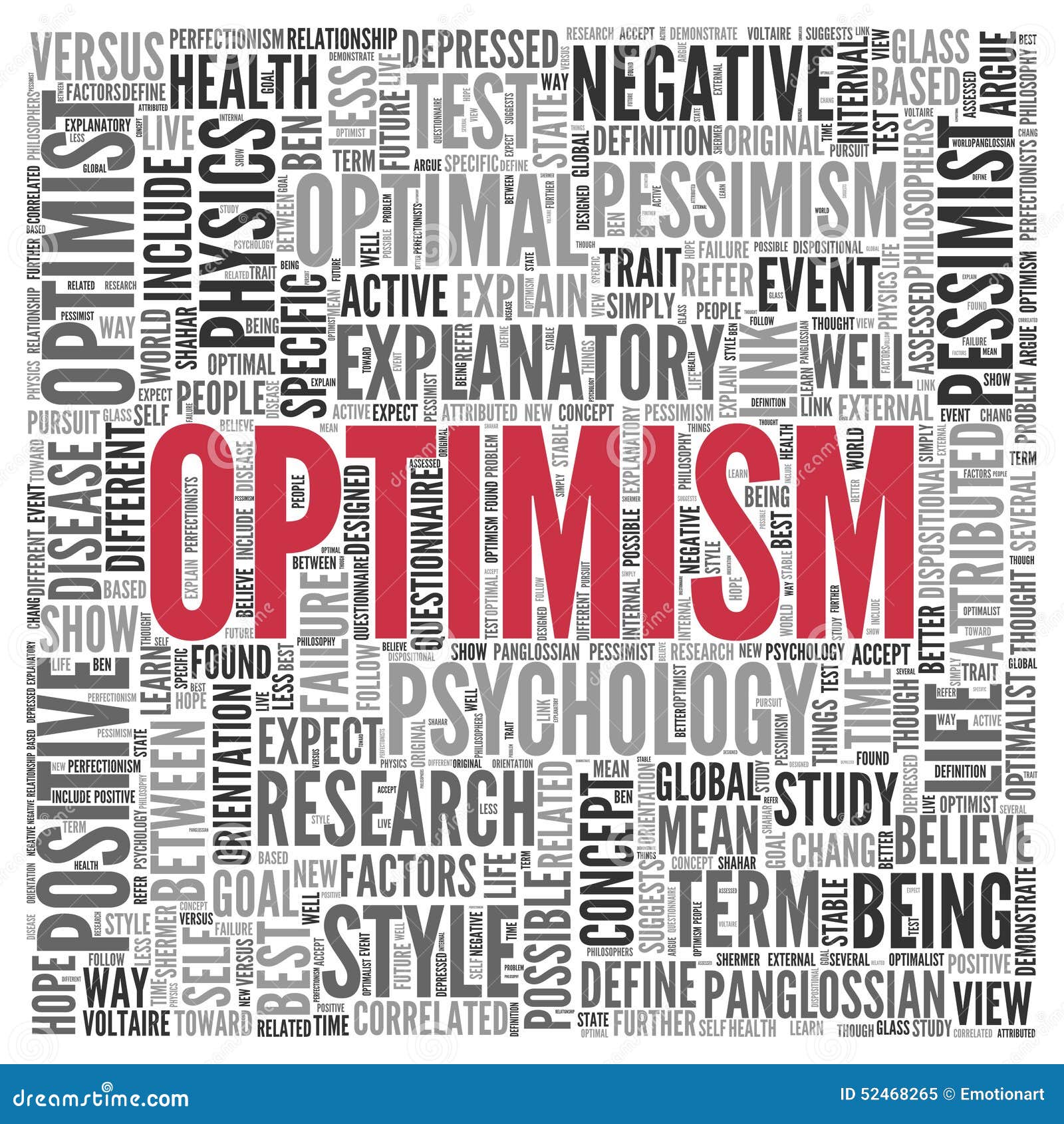 OPTIMISM Concept Word Tag Cloud Design Stock Illustration ...