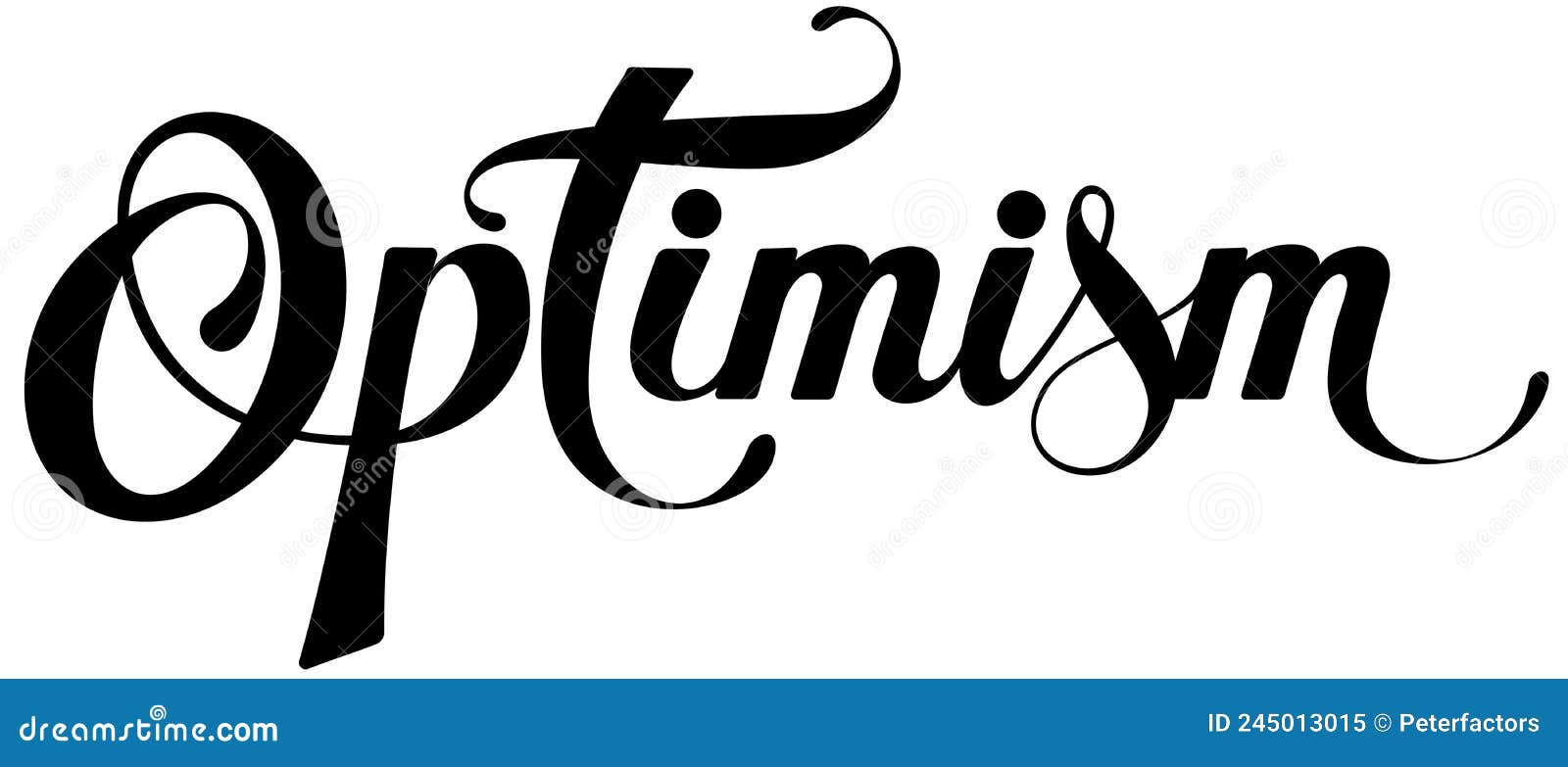 Optimism - Custom Calligraphy Text Stock Vector - Illustration of black ...