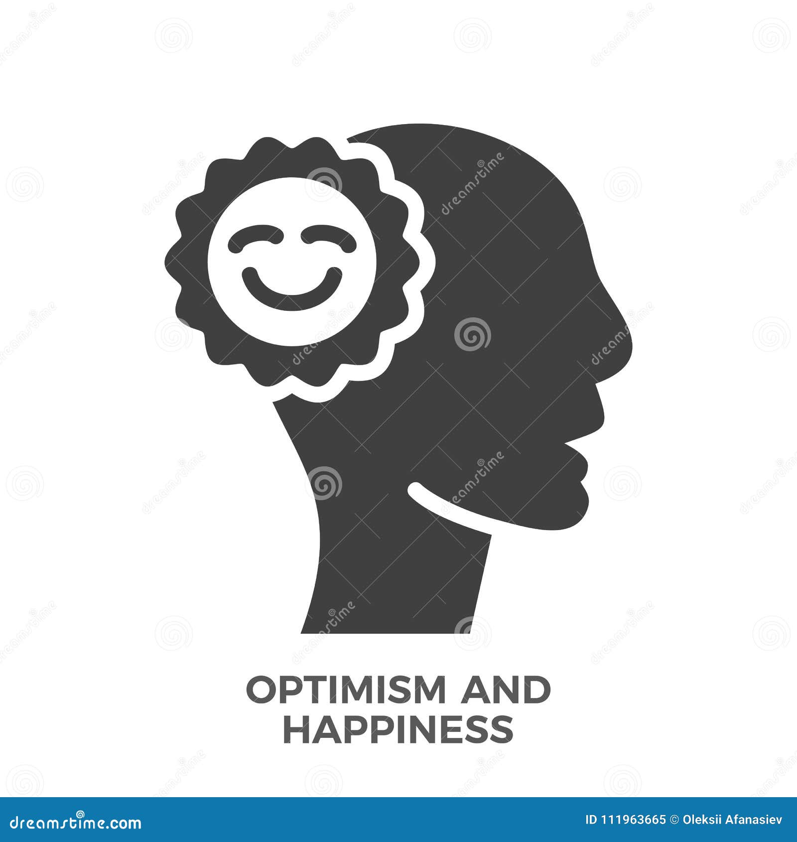 Optimism and Happiness Glyph Vector Icon. Stock Vector - Illustration ...