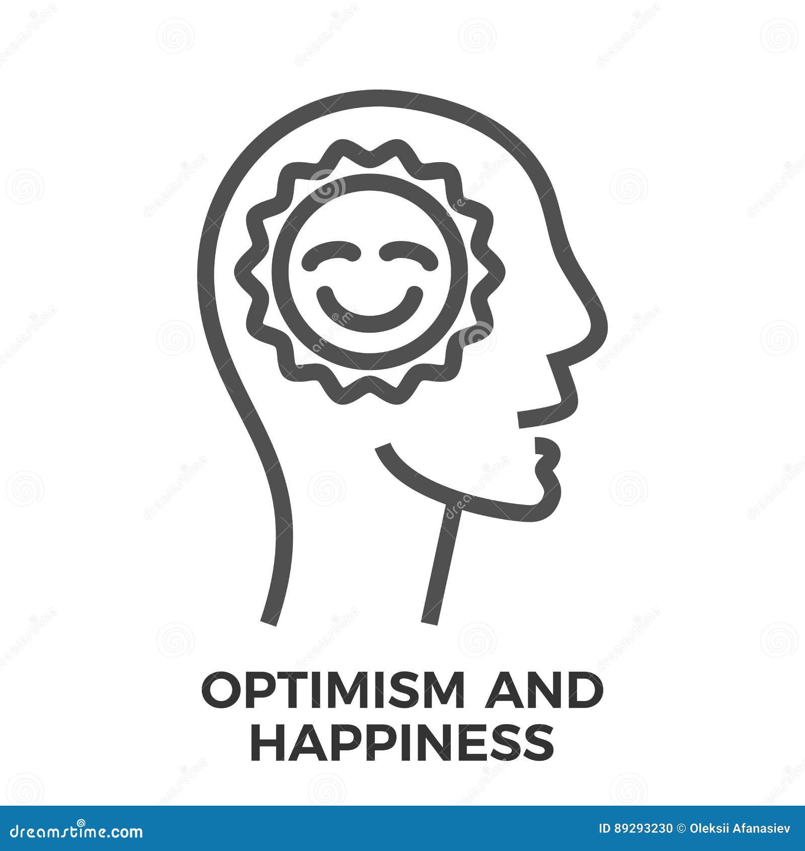 Optimism and happiness stock vector. Illustration of positive - 89293230