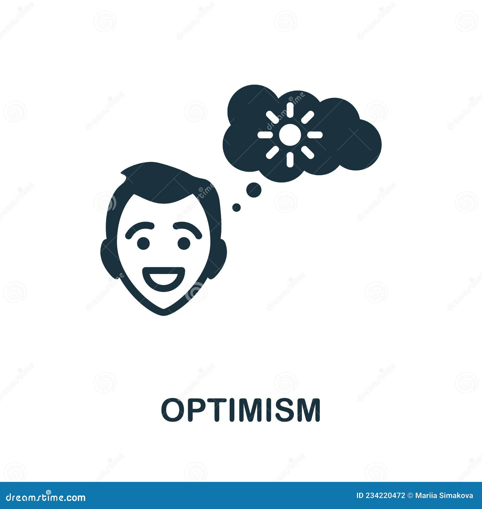 Optimism Icon Monochrome Simple Element From Core Value Collection
