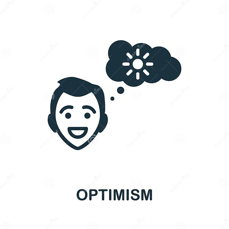 Optimism Icon Monochrome Simple Element From Core Value Collection