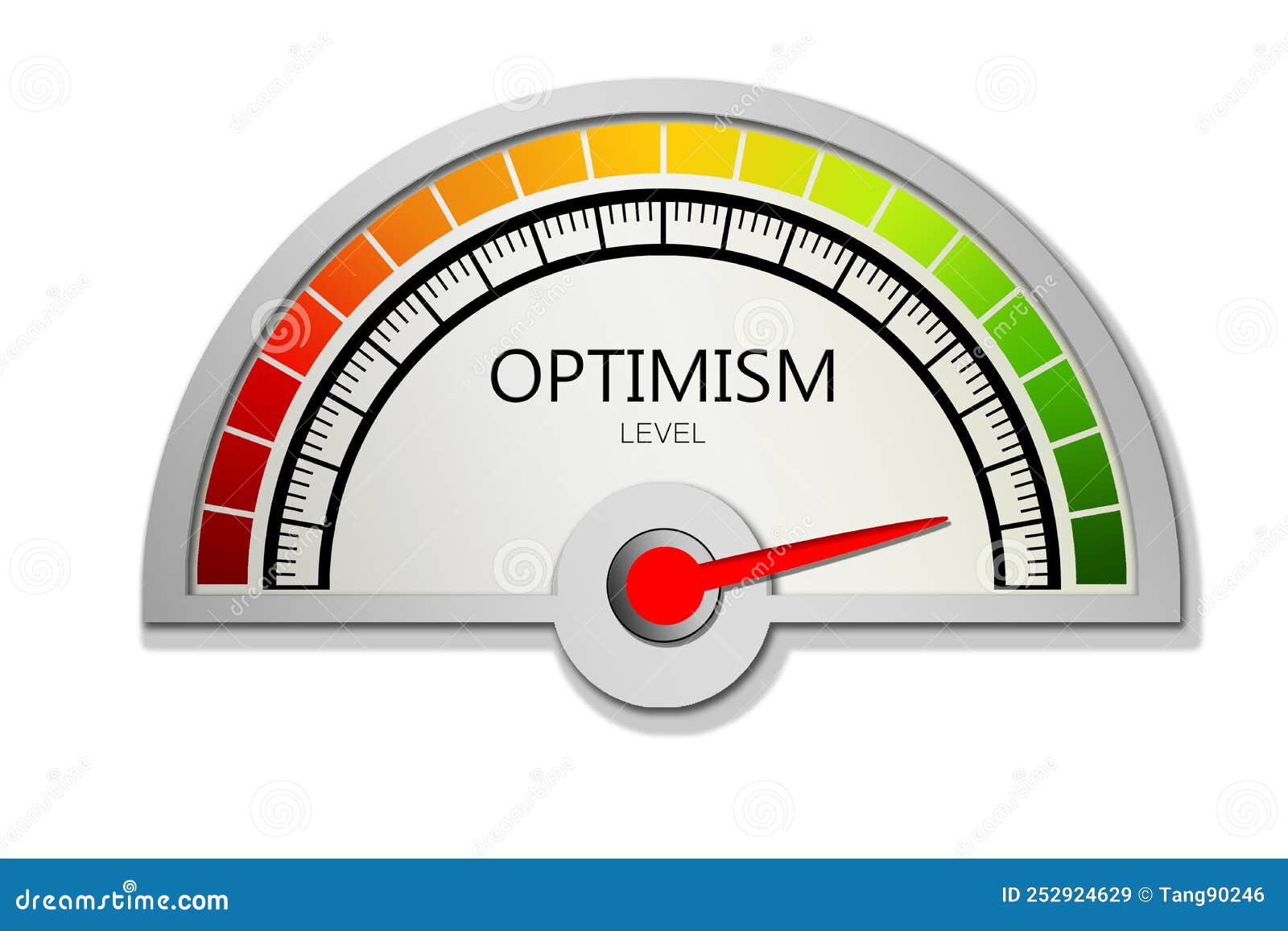 Optimism Measuring Device with Arrow and Scale Stock Illustration ...