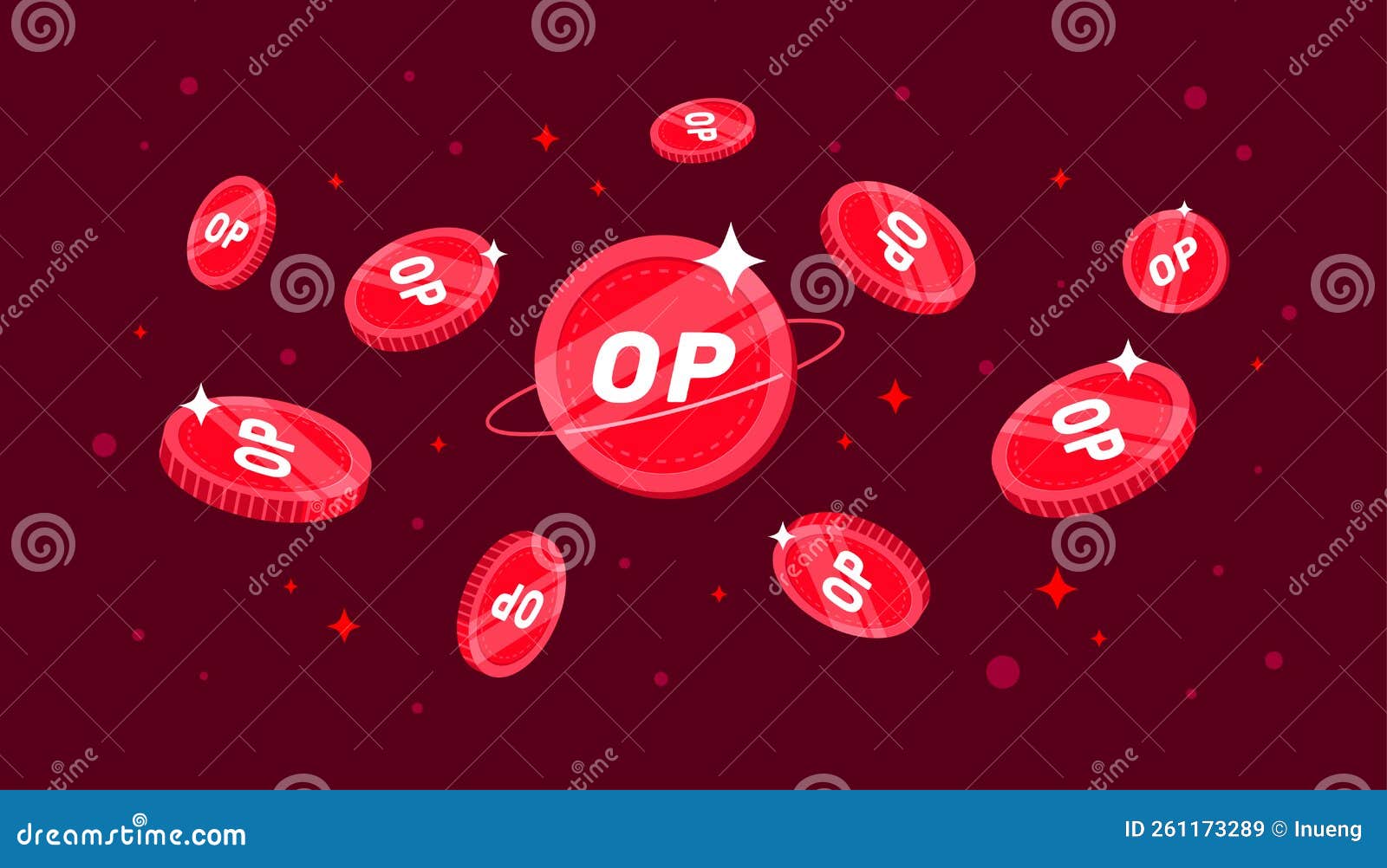 Optimism OP Coins Falling from the Sky. OP Cryptocurrency Concept ...