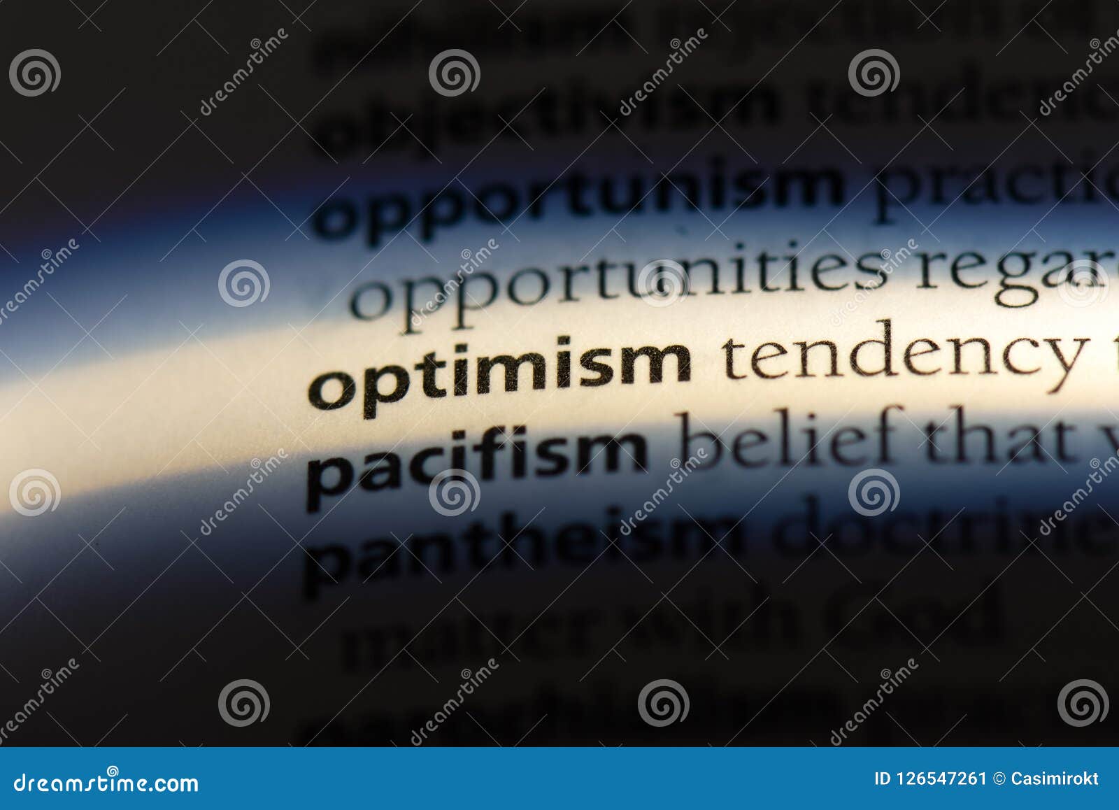 Optimism stock image. Image of english, printed, info - 126547261