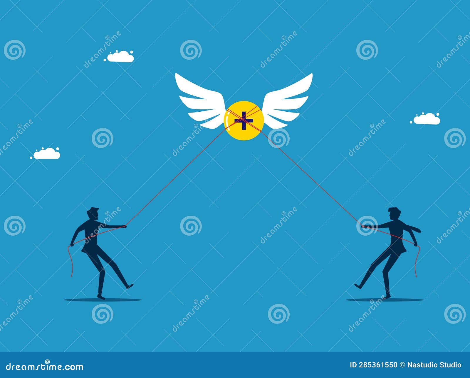 Optimism. Two Businessmen Competing for Positive Energy Stock Vector ...