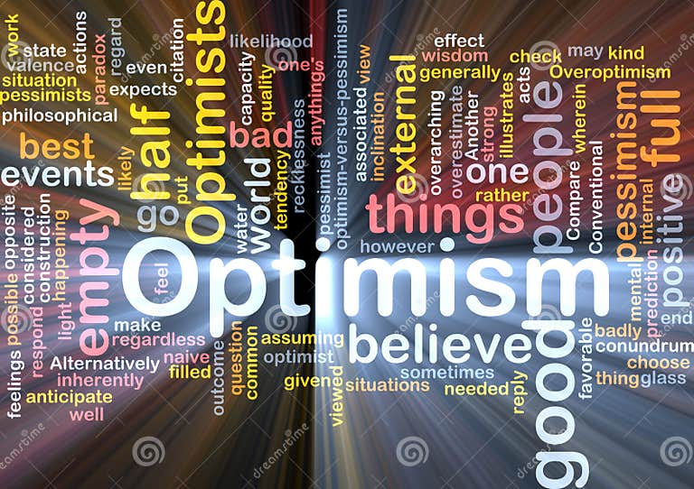 Optimism Word Cloud Glowing Stock Illustration - Illustration of ...