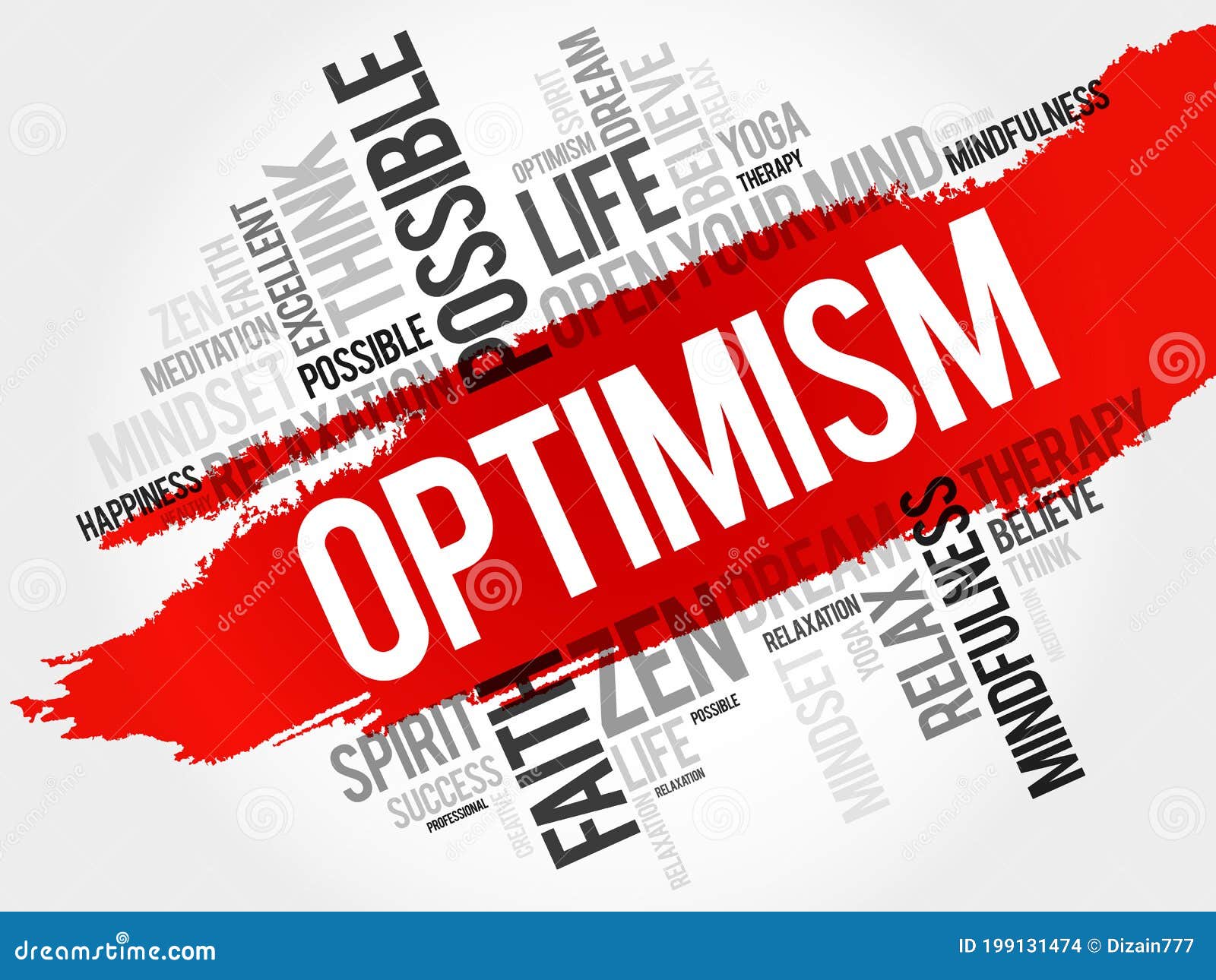 Optimism word cloud stock illustration. Illustration of graphic - 199131474