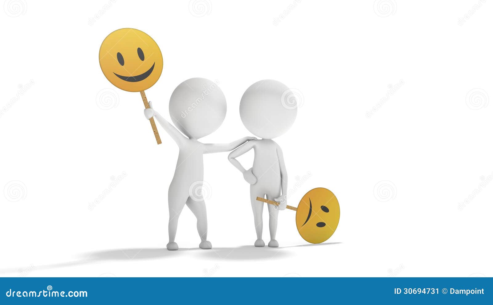 Optimisme Contre Le Pessimisme Avec Les Personnes 3d Blanches ...