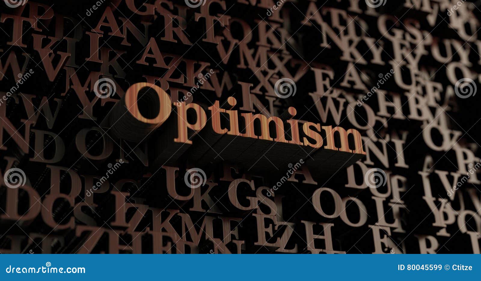 Optimisme - 3D En Bois a Rendu Des Lettres/message Illustration Stock ...