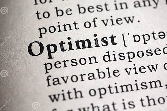 Definition of the Word Optimist Stock Photo - Image of definition, fake ...