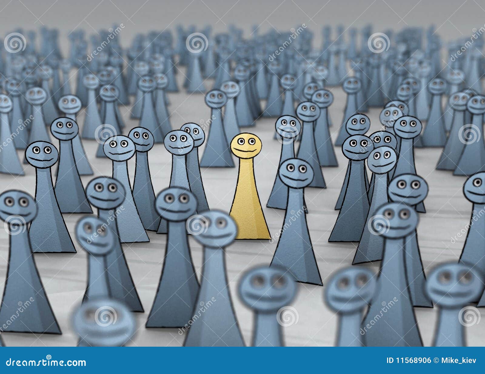 Optimist in grey crowd stock photo. Image of individuality - 11568906