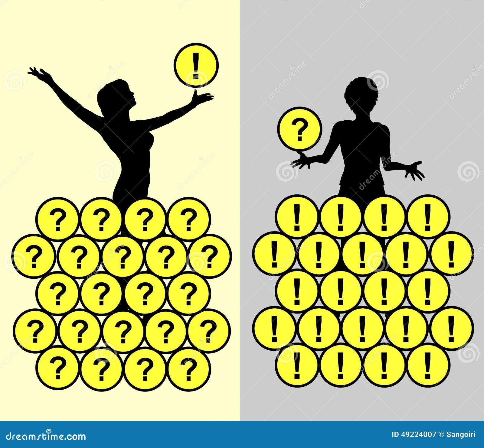 Optimist and Pessimist stock illustration. Illustration of enthusiast ...