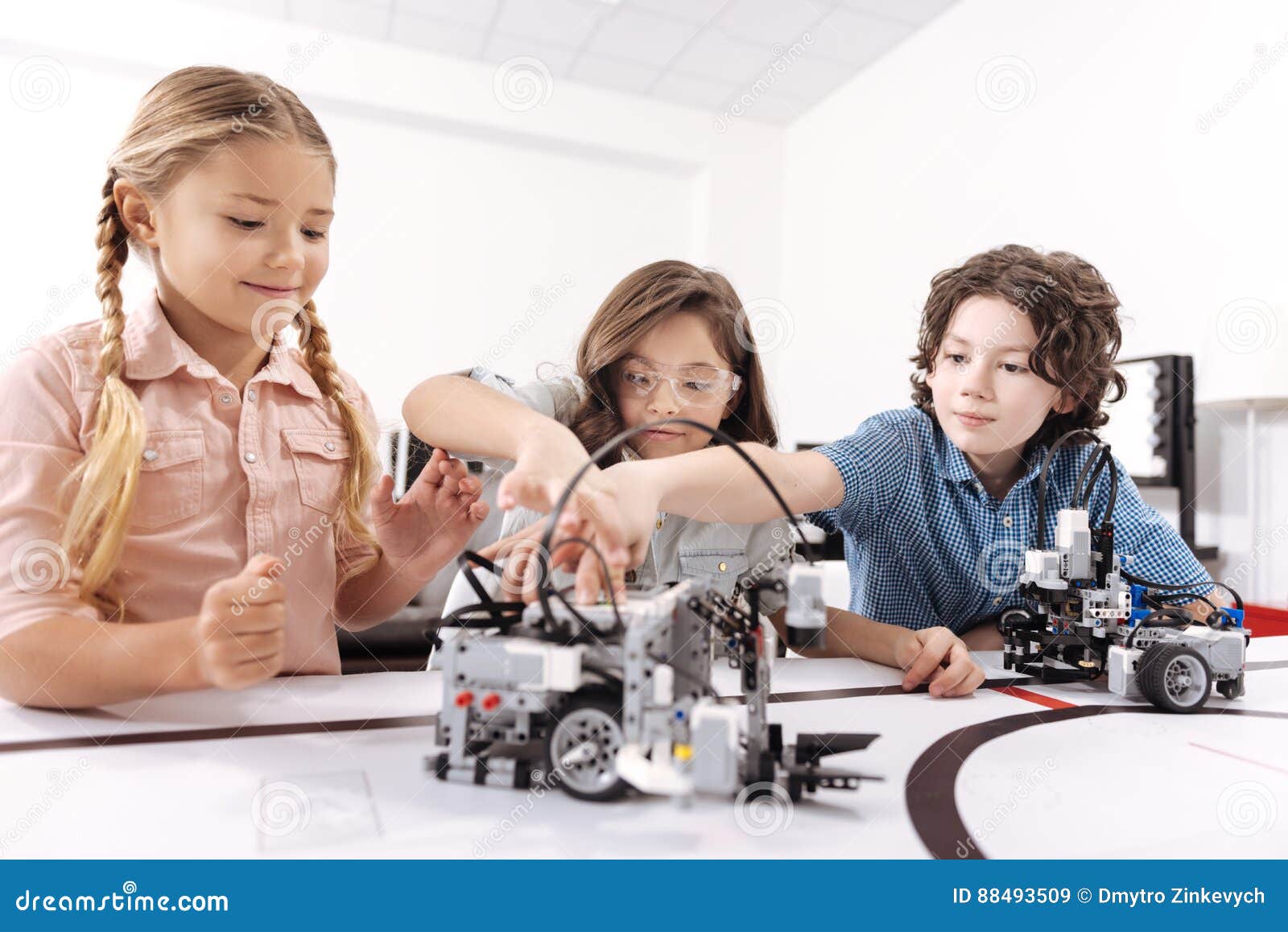 Optimistic Children Working on the Tech Project at School Stock Image ...