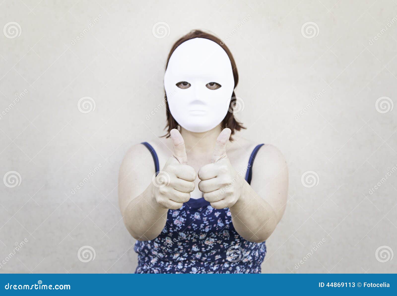 Optimistic girl mask stock image. Image of absurd, fashion - 44869113