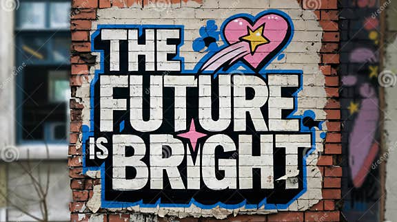 Optimistic Graffiti Art, the Future is Bright Wall High Quality Image ...