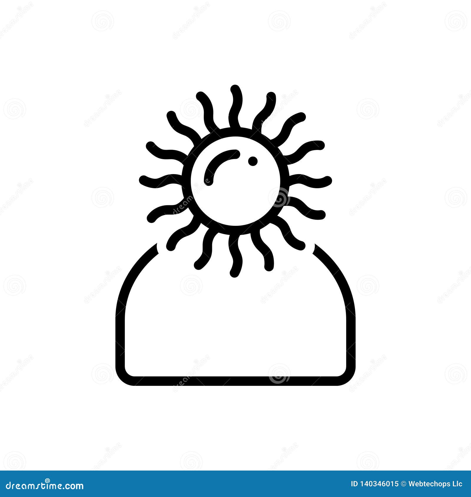 Black Line Icon for Optimistic, Personality and Hopeful Stock Vector ...